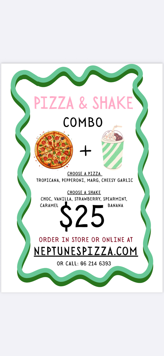 Pizza & Shake Combo – Neptunes Pizzeria
